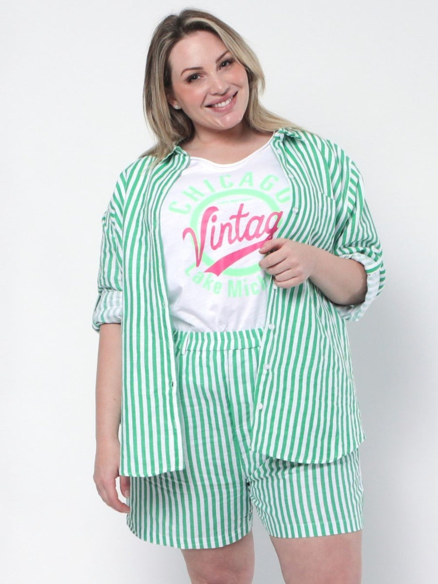 Adele Shirt Green Stripe